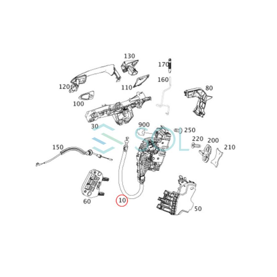 Mercedes-Benz ベンツ W176 W246 W204 リア ドアロックアクチュエーター 右側 A180 A250 A45 B180 ...
