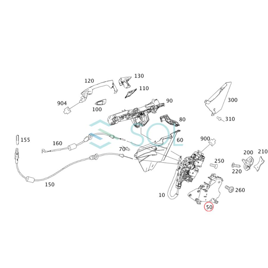 Mercedes-Benz ベンツ W204 X204 リア ドアロックアクチュエーター 左側 C180 C200 C250 C63 ...