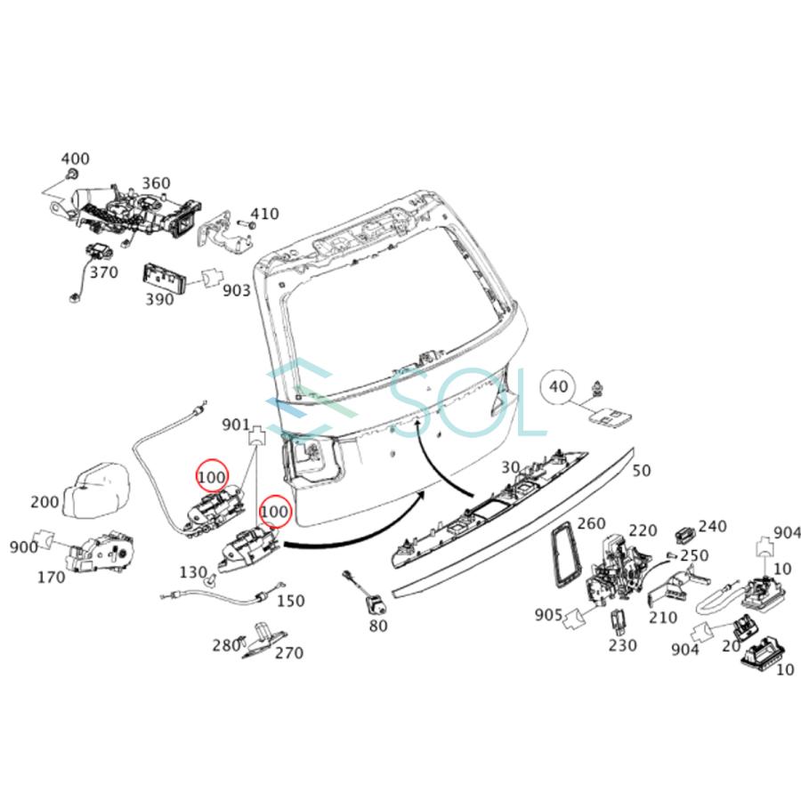 Mercedes-Benz ベンツ W166 W204 W212 トランクロック C180 C200 C250 C300 C350 C63 ...