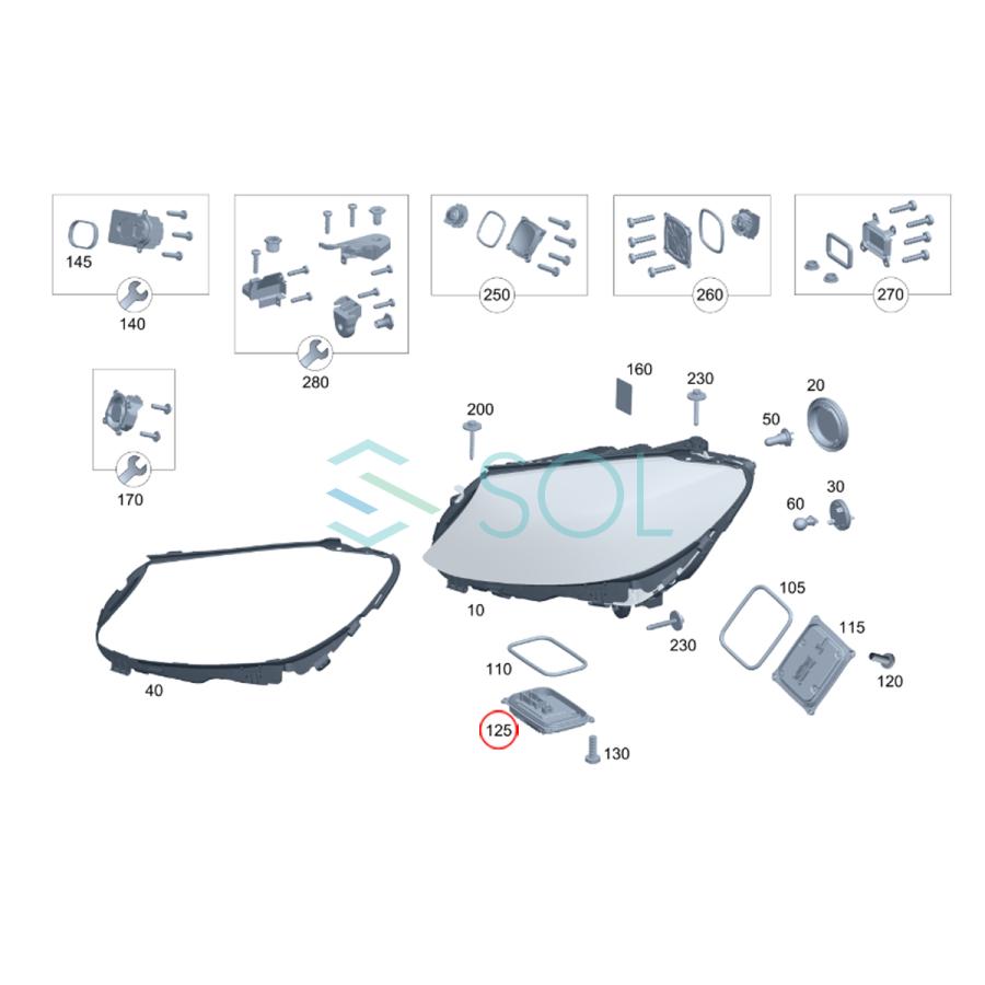 Mercedes-Benz ヘッドライトコントロールユニット バラスト 出荷締切18時 W205 C180 C200 C220d C250 ...