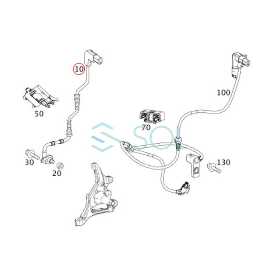 Mercedes-Benz ベンツ W204 W207 フロント スピードセンサー ABSセンサー 左右共通 C63 E200 E250 ...