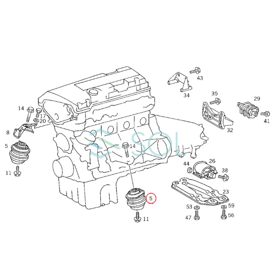 Mercedes-Benz エンジンマウント 左右共通 出荷締切18時 W202 S202 W210 S210 2102402017 ...
