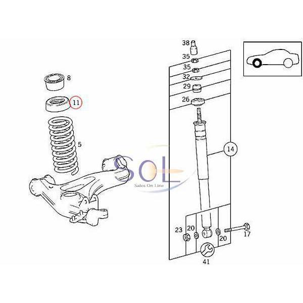 Mercedes-Benz（メルセデス・ベンツ） ベンツ W202 W208 フロントスプリングシム 9mm 左右共通 C200 C220 ...