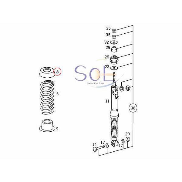 Mercedes-Benz（メルセデス・ベンツ） ベンツ R170 R171 リアスプリングシム(インシュレーター) 5mm 左右共通 ...