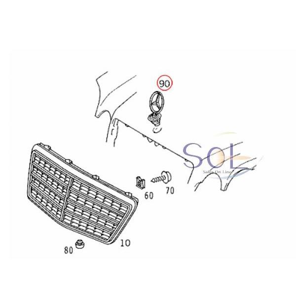 Mercedes-Benz ベンツ W210 W211 W124 ボンネットエンブレム ボンネットマスコット E240 E280 E320 E350 E430 E500 E550 E63 純正 ...