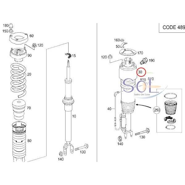 Mercedes-Benz ベンツ W211 W219 フロント エアサスペンション 右側 E240 E280 E320 E350 E500 ...