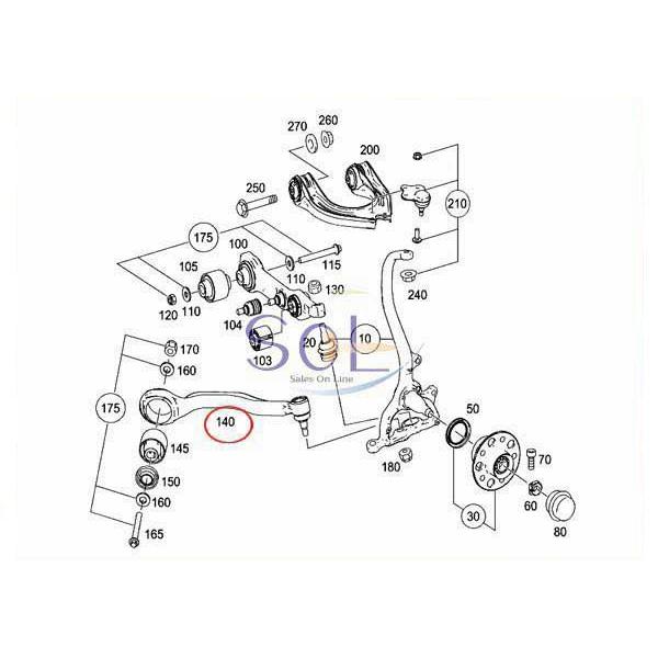 Mercedes-Benz ベンツ W211 フロント ラジアスアーム ストラットアーム ブッシュ付 左側 E240 E280 E320 ...