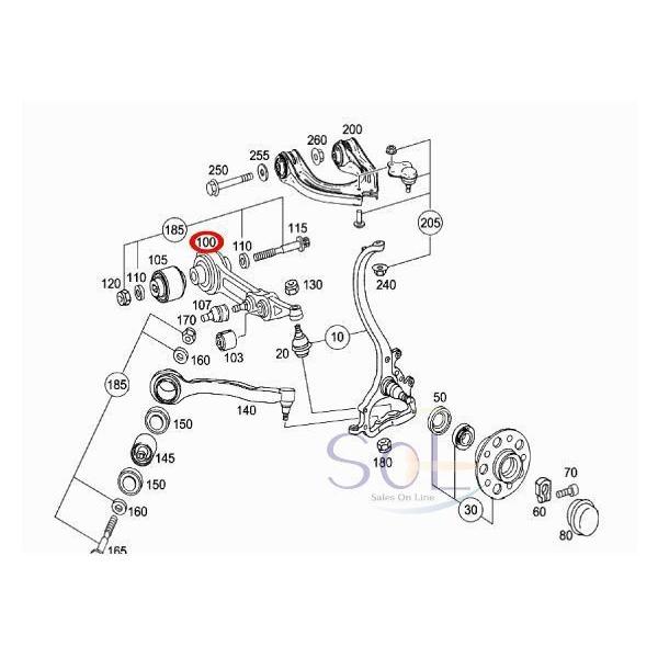 Mercedes-Benz ベンツ W211 W219 フロント ロアアーム(コントロールアーム) 左側 E280 E320 E350 ...