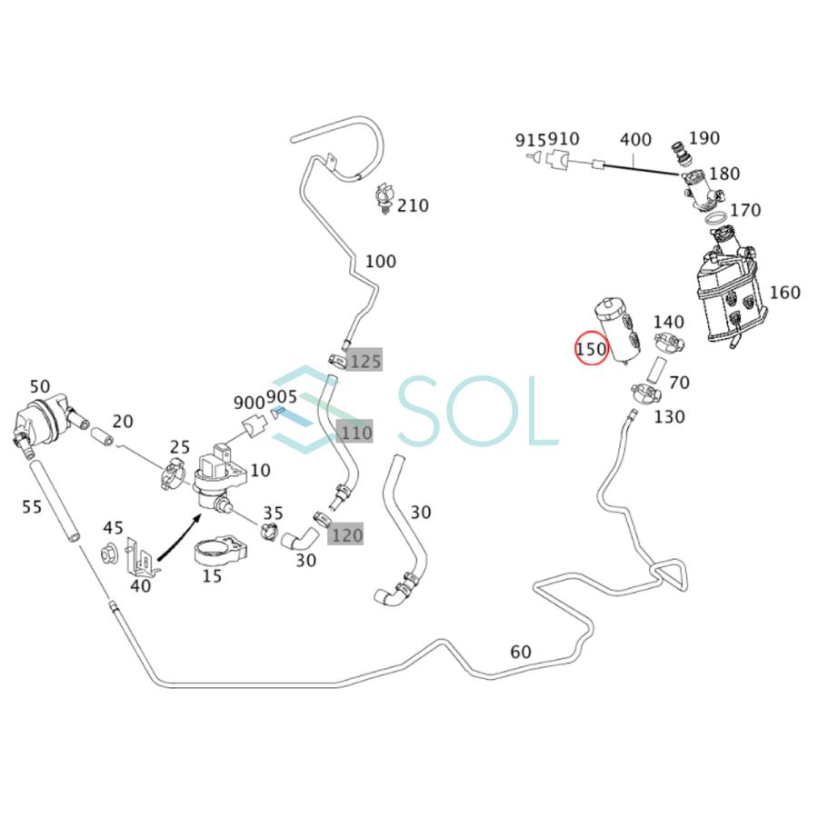 Mercedes-Benz ベンツ W203 W209 W219 チャコールキャニスター C180 C200 C230 CLK200 ...
