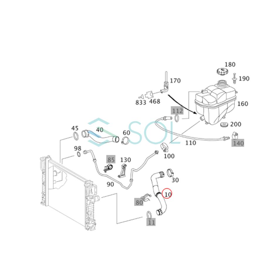 ベンツ W211 W219 ラジエーター アッパーホース クーラントホース E500 CLS500 2115015682 2115010582 ...