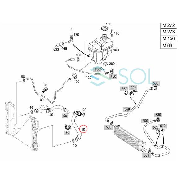 Mercedes-Benz アッパーホース Eクラス CLS ベンツ W211 W219 ラジエーター ラジエター ウォーターホース E63 ...