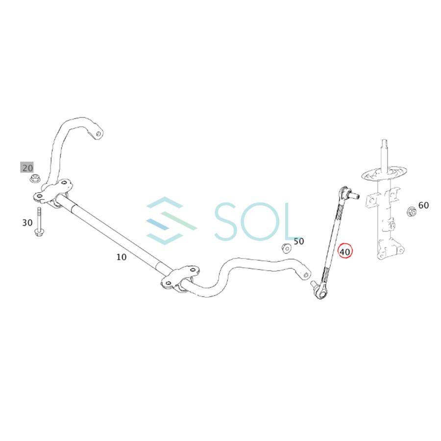 Mercedes-Benz ベンツ Eクラス W212 E250 E300 フロント スタビリンク ナット付 左側 2123202589 ...