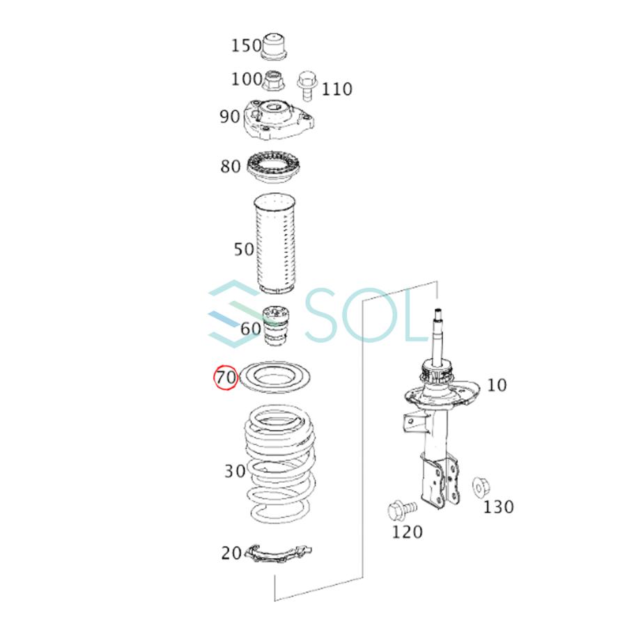 Mercedes-Benz ベンツ W117 フロント スプリングシム 4mm 左右共通 CLA180 CLA200 CLA220 ...