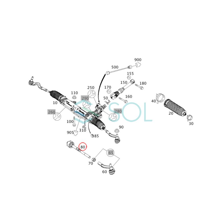 Mercedes-Benz ベンツ W218 X204 ステアリング インナータイロッド 左右共通 CLS350 CLS400 CLS63 ...