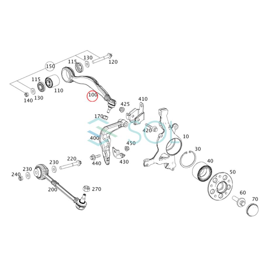 Mercedes-Benz ベンツ W212 W218 フロント ラジアスアーム 左側 E250 E300 E350 E400 E63 ...