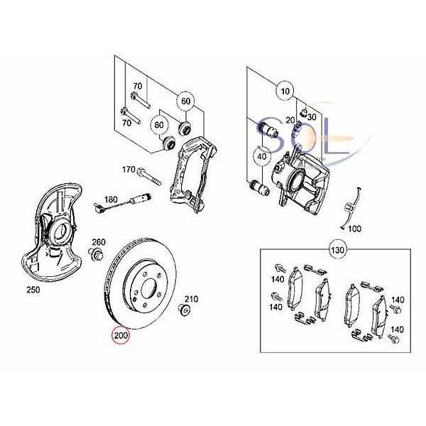 フロント ブレーキローター ブレーキディスク 左右セット ベンツ W204 W212 C180 C200 C250 C300 E250 ...