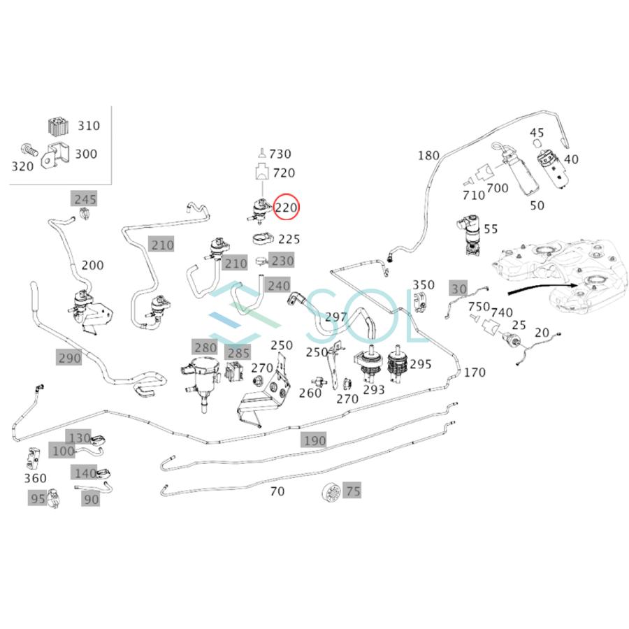 ベンツ W163 W164 W251 フューエルパージバルブ ML320 ML350 ML430 ML500 ML55 ML63 ...