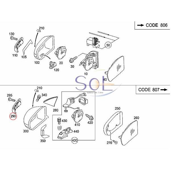 Mercedes-Benz ベンツ W216 W221 ドアミラーウインカーレンズ 左側 CL550 CL600 CL63 CL65 S350 ...