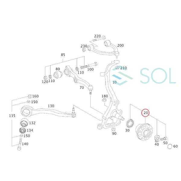 Mercedes-Benz ベンツ W221 W216 フロント ホイール ハブベアリング 左右共通 S350 S500 S550 S63 ...