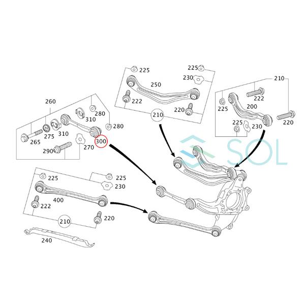 Mercedes-Benz ベンツ CLクラス W216 CL550 CL600 CL63 CL65 リア タイロッド 左側 ...