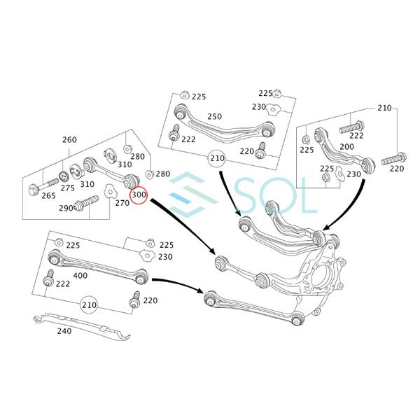 ベンツ W221 W216 リア タイロッド 左右セット S350 S500 S550 S63 CL550 CL600 CL63 CL65 ...