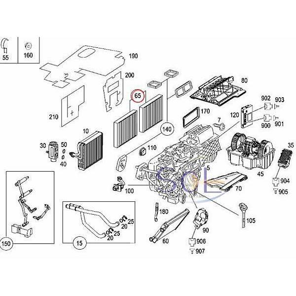 ベンツ W216 W221 エアコンフィルター(キャビンダストフィルター) 2枚セット CL550 CL600 CL63 S350 S500 ...