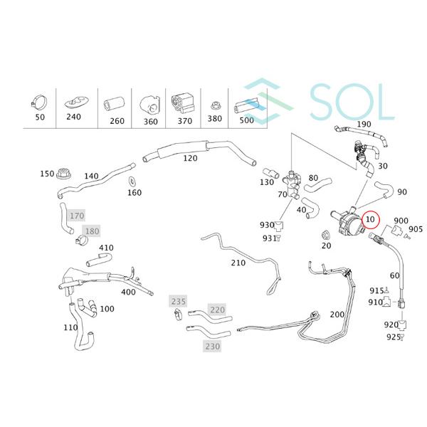 Mercedes-Benz ベンツ W221 W216 ウォーターポンプ S350 S500 S550 S600 S63 S65 CL550 ...