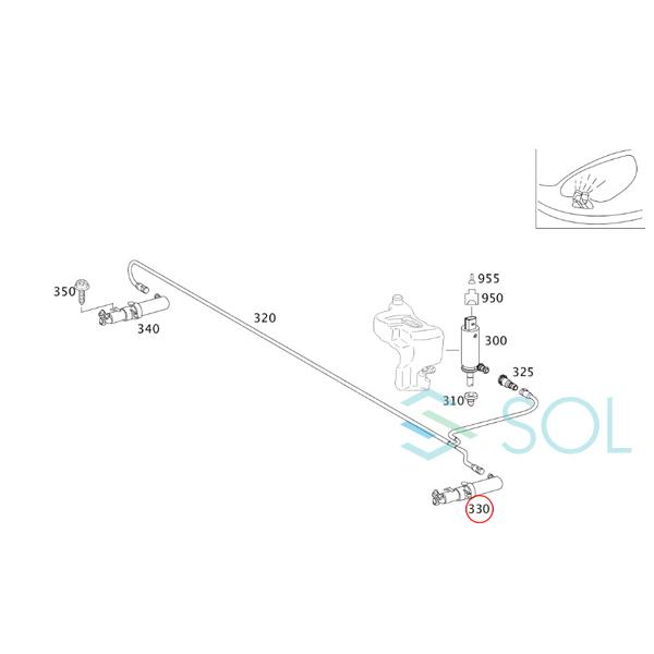 Mercedes-Benz ベンツ W221 W216 ヘッドライト ウォッシャーノズル 左側 S350 S500 S550 S63 S65 ...