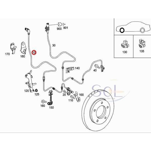 Mercedes-Benz ベンツ W221 スピードセンサー ABSセンサー 前後左右1台分セット S350 S500 S600 S63 ...