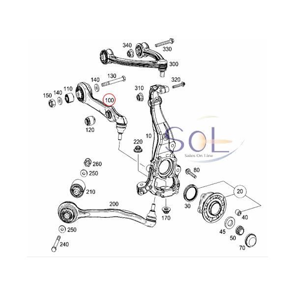 Mercedes-Benz ベンツ W222 フロント コントロールアーム ロアアーム 左側 S300 S400 S600 S63 S65 ...