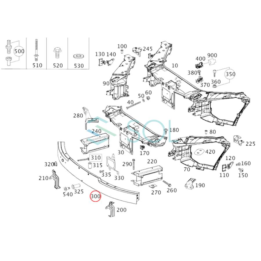 Mercedes-Benz（メルセデス・ベンツ） ベンツ W222 フロントバンパー クロスメンバー コアサポート リーンホースメント ...