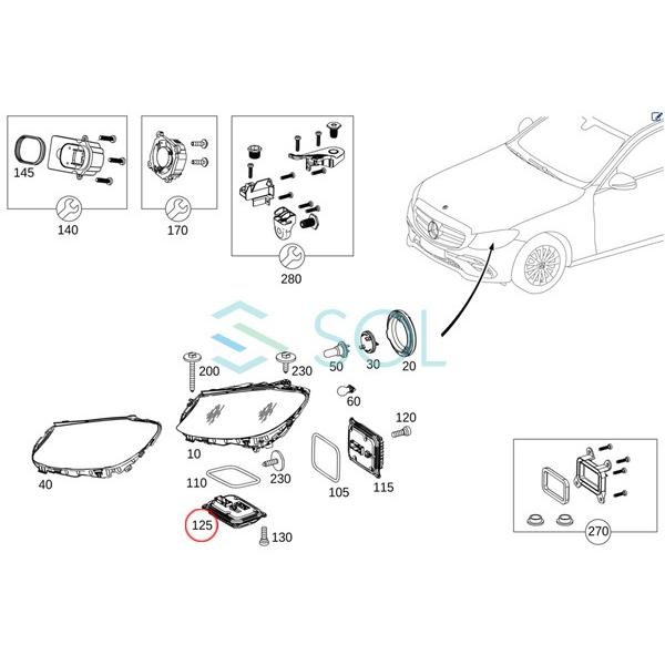 Mercedes-Benz ベンツ W205 S205 C205 A205 ヘッドライト コントロールユニット MARELLI製 C180 ...