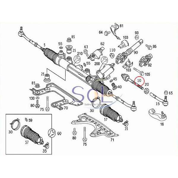 Mercedes-Benz ベンツ W211 フロント ステアリング インナータイロッド 左右共通 E240 E280 E320 E350 ...