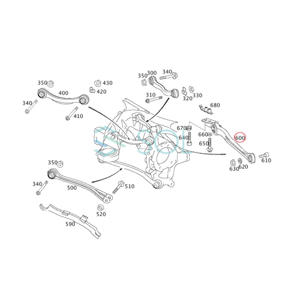 Mercedes-Benz ベンツ W219 リア スラストアーム コントロールアーム 左右セット CLS350 CLS500 CLS55 ...