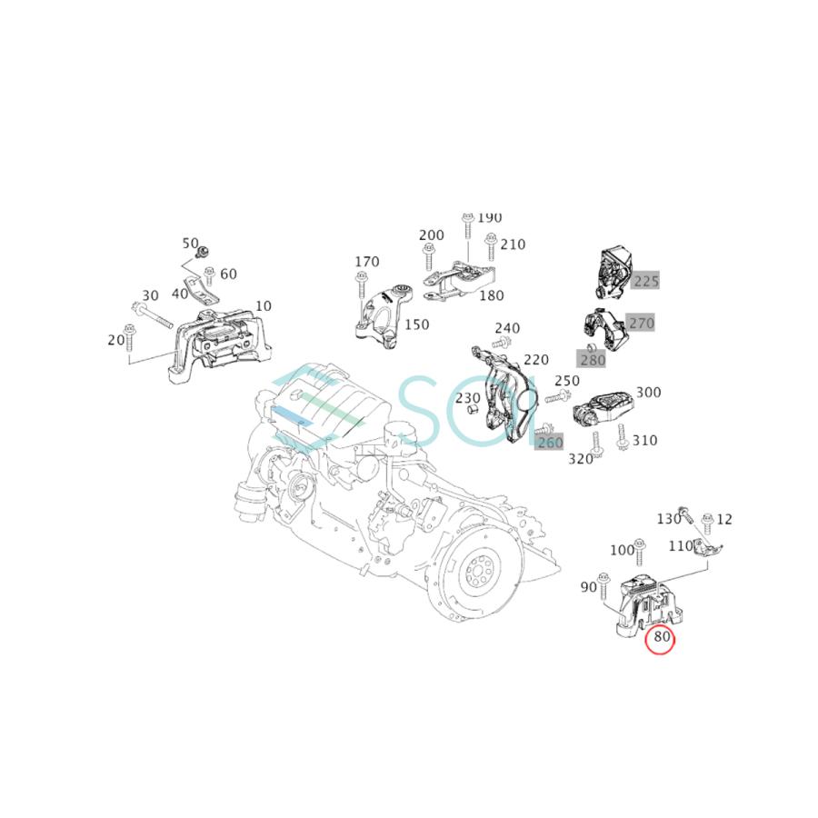 Mercedes-Benz（メルセデス・ベンツ） ベンツ W176 W246 エンジンマウント ミッションマウント 左側 A180 A250 ...