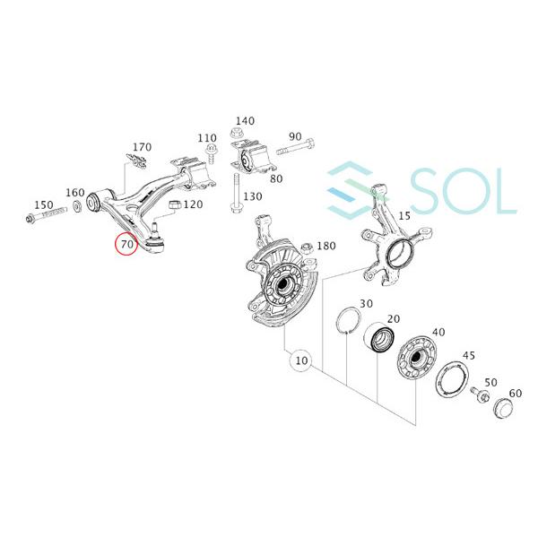 ベンツ Bクラス W246 B180 B250 フロント ロアアーム コントロールアーム 左側 片側 2463304700 ...