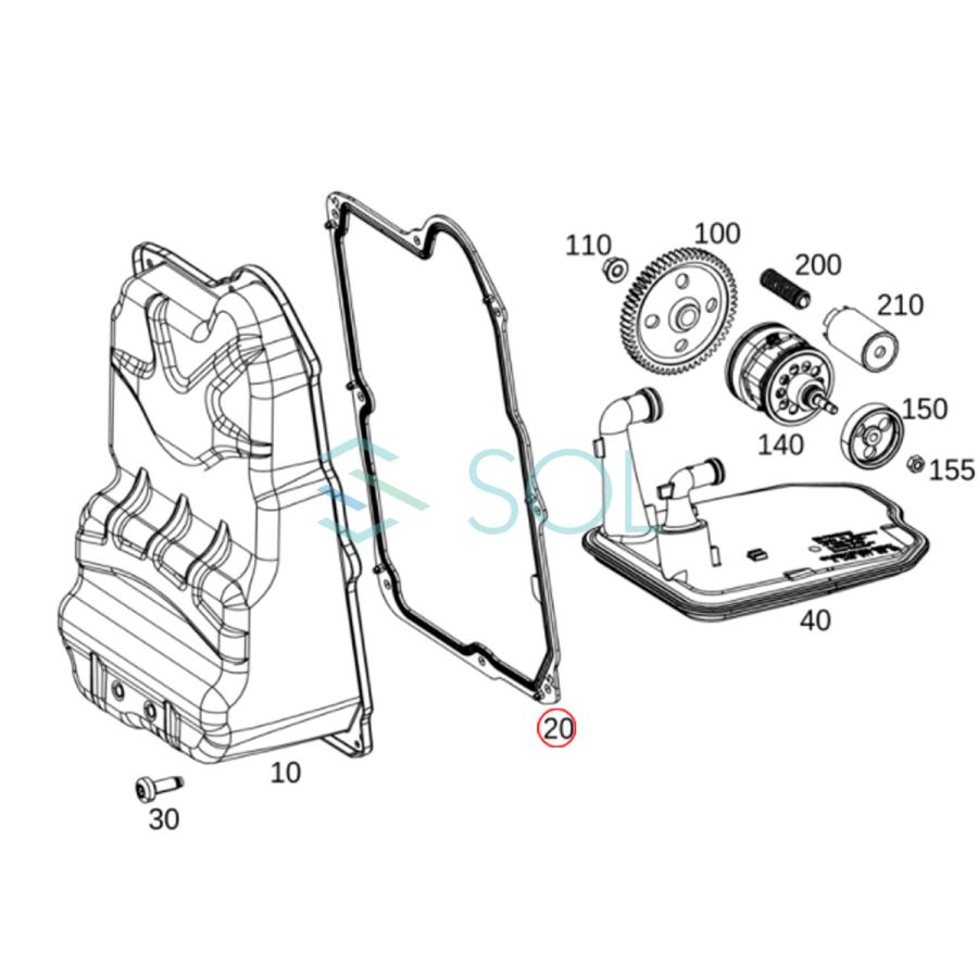 ベンツ W176 W177 W246 ATオイルパンガスケット A180 A200d A250 A35 A45 B180 B250 ...