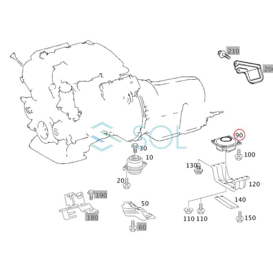 Mercedes-Benz ベンツ W164 W166 W251 X166 ミッションマウント ML350 ML500 ML63 R63 ...