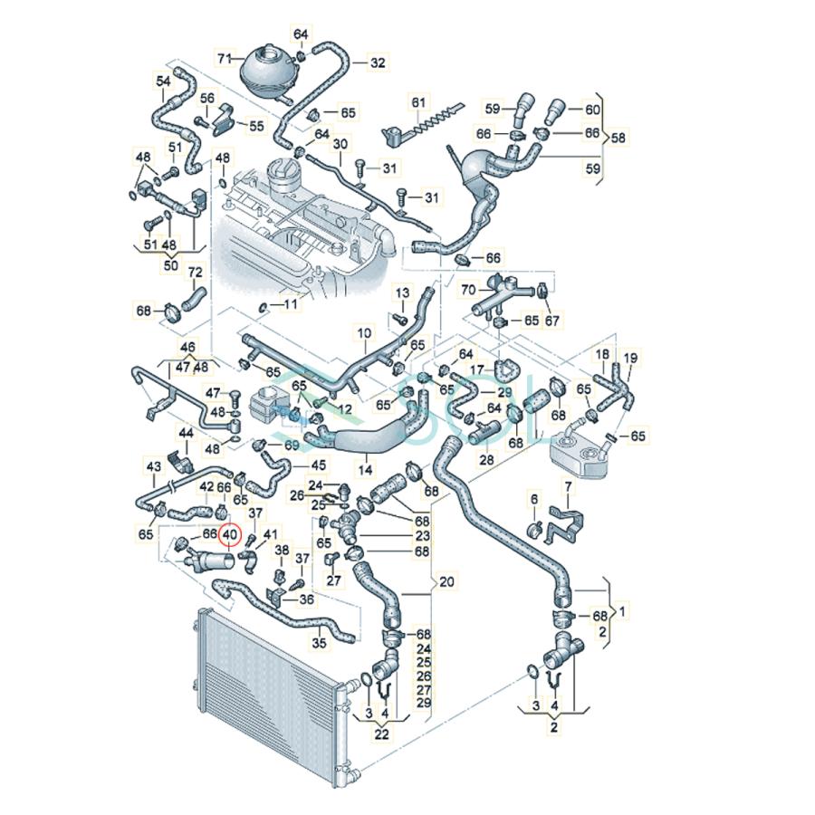 フォルクスワーゲン VW ボーラ(1J2) シャラン(7N6 7M8 7M9) パサートB3 B4(3A5 35l) セカンドウォーターポンプ ...