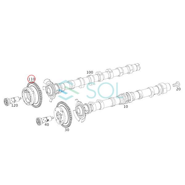 ベンツ W117 X156 X253 カムシャフトアジャスター エキゾースト側 CLA180 CLA250 CLA45 GLA180 ...