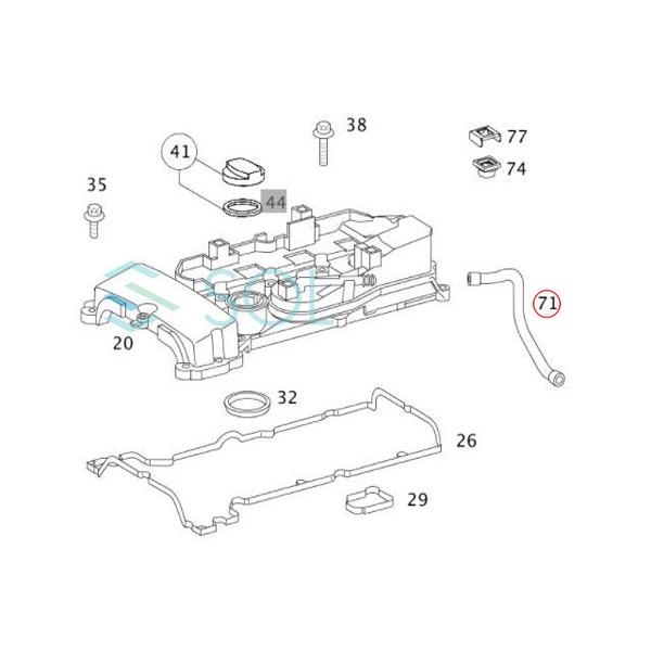 Mercedes-Benz ベンツ W203 W204 W209 R171 ブリーザーホース(シリンダーヘッド〜インマニ) C180 C200 ...
