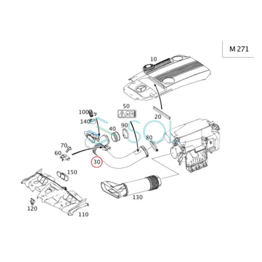 Mercedes-Benz 【特価品】ベンツ W204 W207 W212 R172 エアインテークホース エアインテークパイプ C180 ...