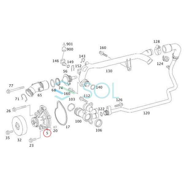 Mercedes-Benz ベンツ W203 W204 W209 R171 ウォーターポンプ C180 C200 C230 CLK200 ...
