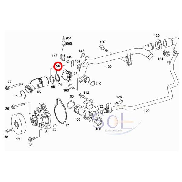 Mercedes-Benz ベンツ W203 W204 R170 R171 W208 W209 サーモスタット C180 C200 C230 ...