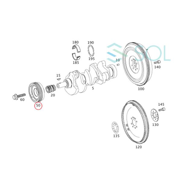 Mercedes-Benz ベンツ W204 W211 W212 W207 W221 X204 W209 クランクシャフトプーリー C350 ...