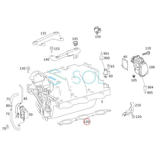 Mercedes-Benz ベンツ W211 W212 W221 インマニガスケット インテークマニホールドガスケット 左右SET E250 ...