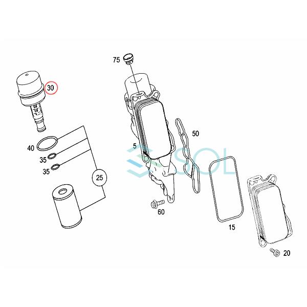 Mercedes-Benz ベンツ W203 W204 W209 X204 オイルフィルターハウジング オイルフィルターカバー C230 ...