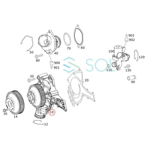 ベンツ W639 ウォーターポンプ ガスケット付 V350 2722001601 2722001301 2722001501 出荷締切18時 ...