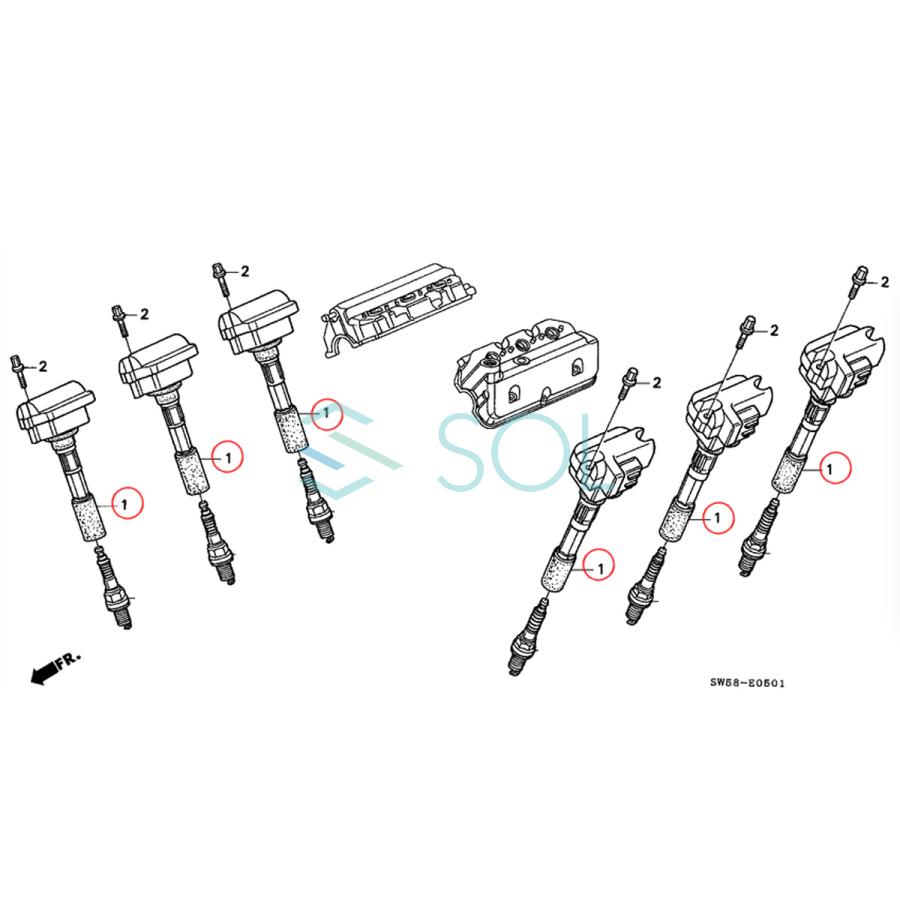 ホンダ ゼスト スパーク(JE1 JE2) ライフ(JC1 JC2) イグニッションコイル 6本セット 1台分 30520-RS8-004 出荷締切18時 : 自動車パーツの宝箱 SOL ...