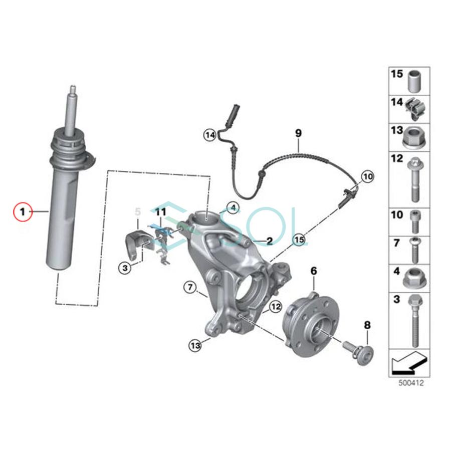 BMW MINI F55 F56 フロント ショックアブソーバー 左側 クーパーS クーパーSD JCW 31316852413 出荷締切18 ...